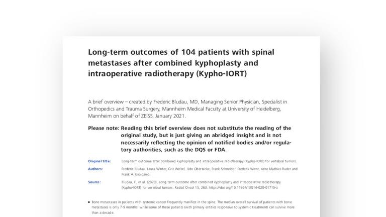 Intraoperative Radiation Therapy for spinal metastases using Kypho-IORT