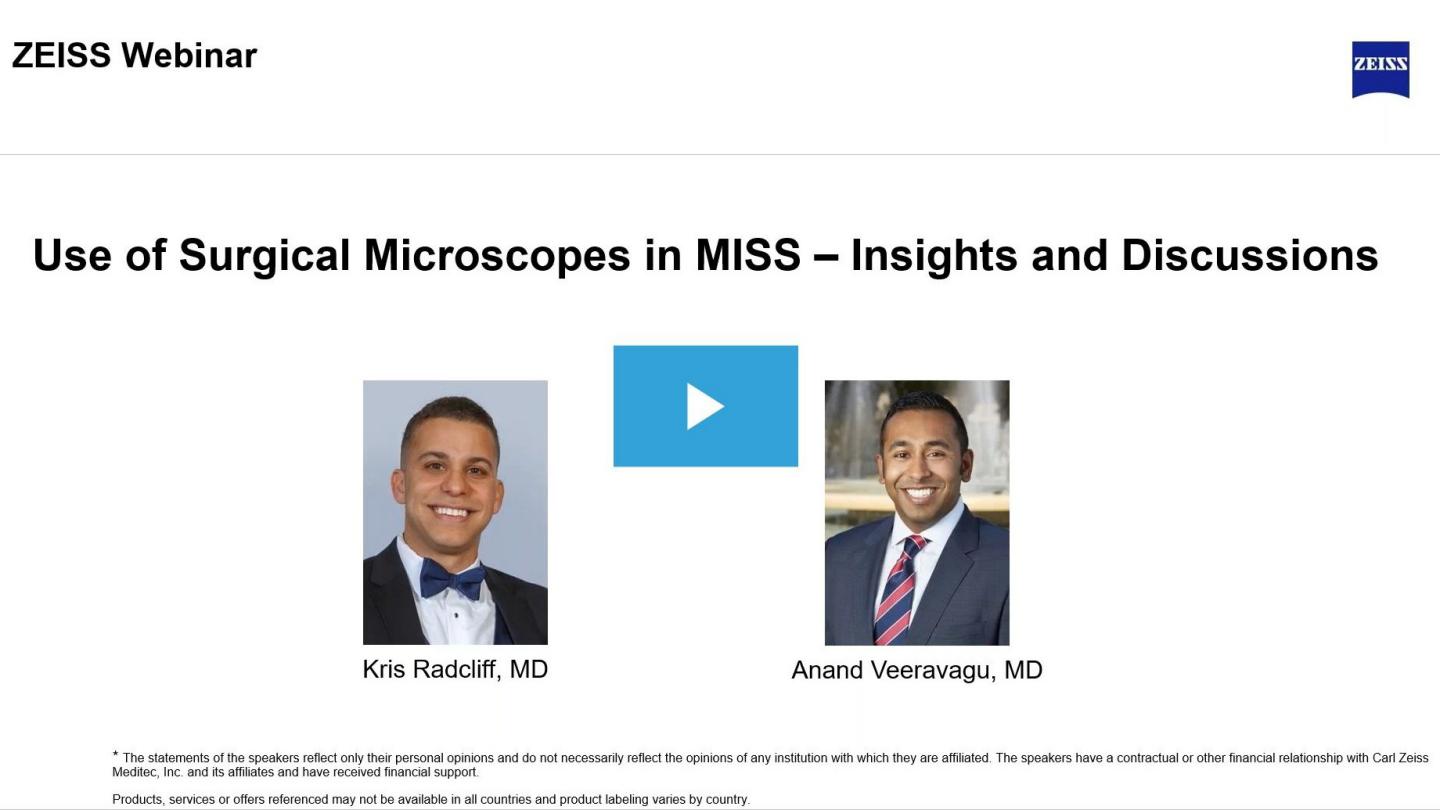Webinar – Use of surgical microscopes in MISS