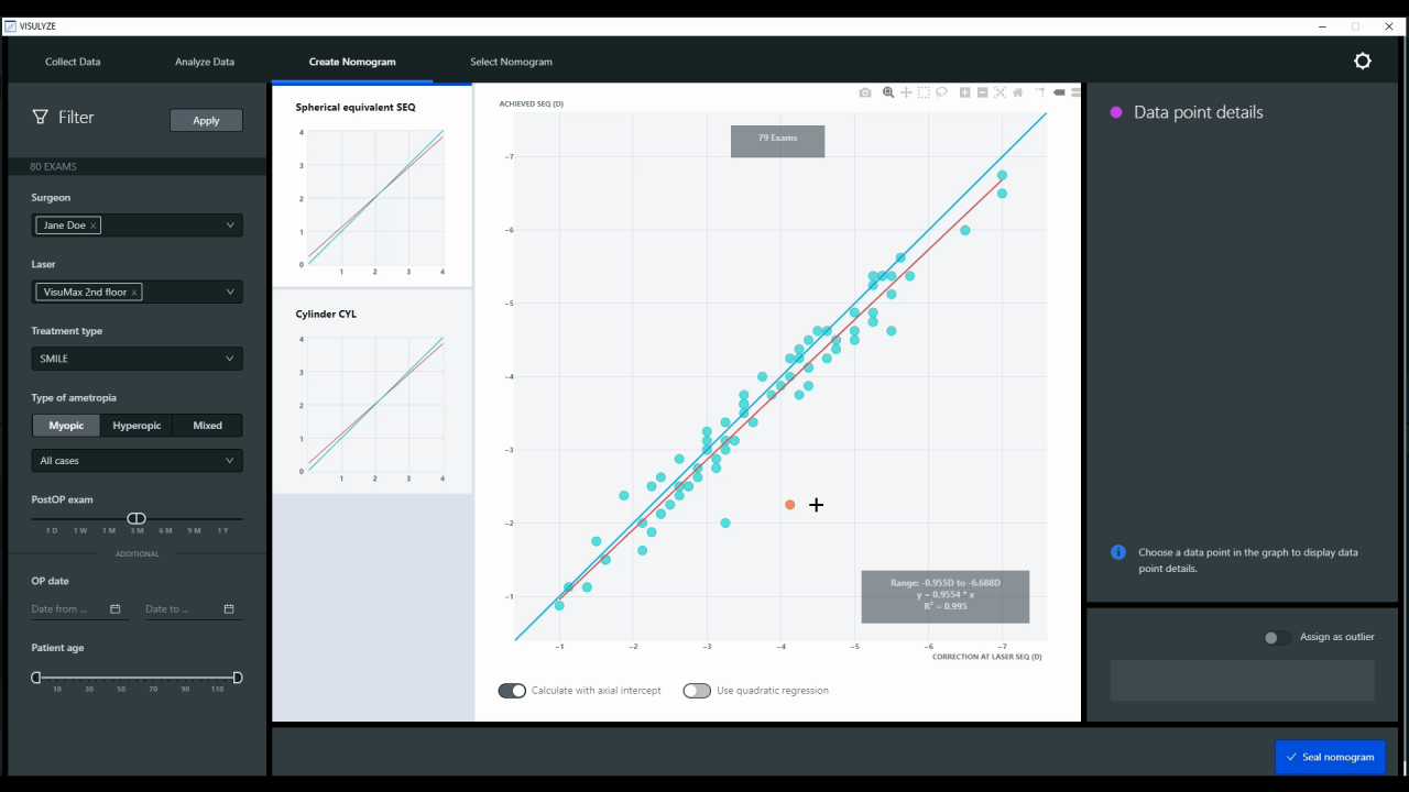 How to select and apply nomograms in ZEISS VISULYZE