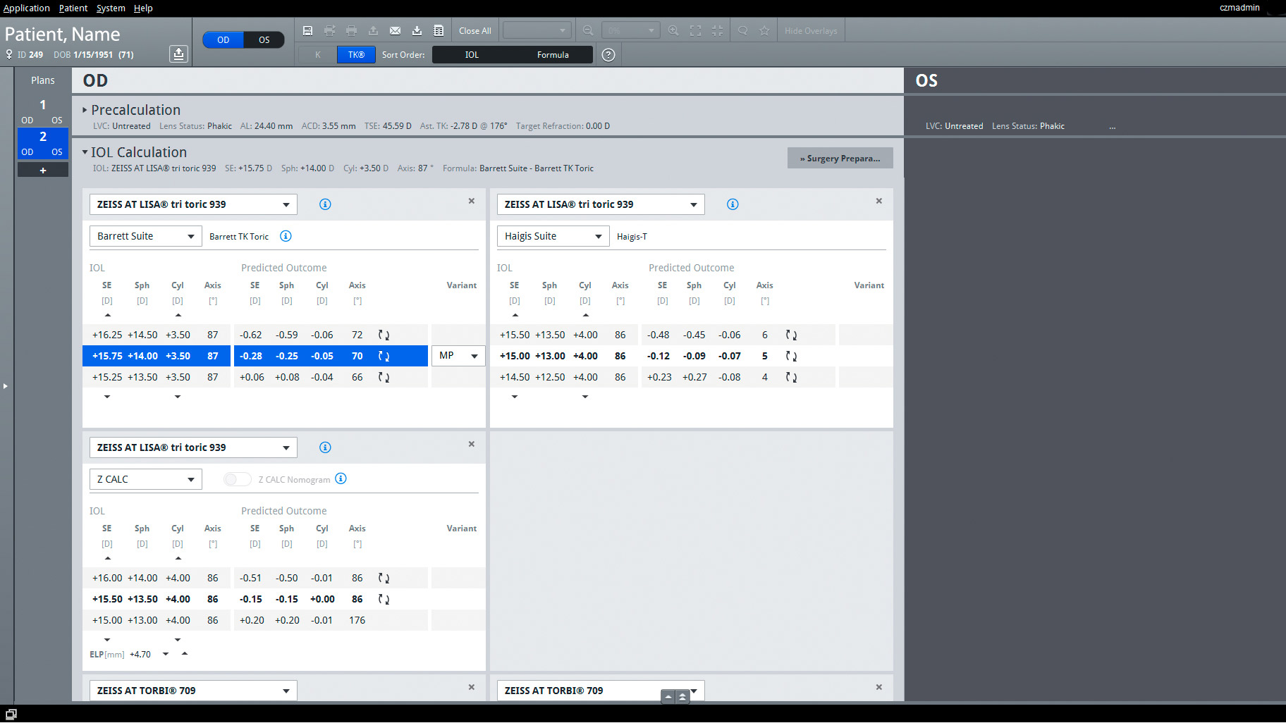 Correct IOL selection and efficient surgery planning