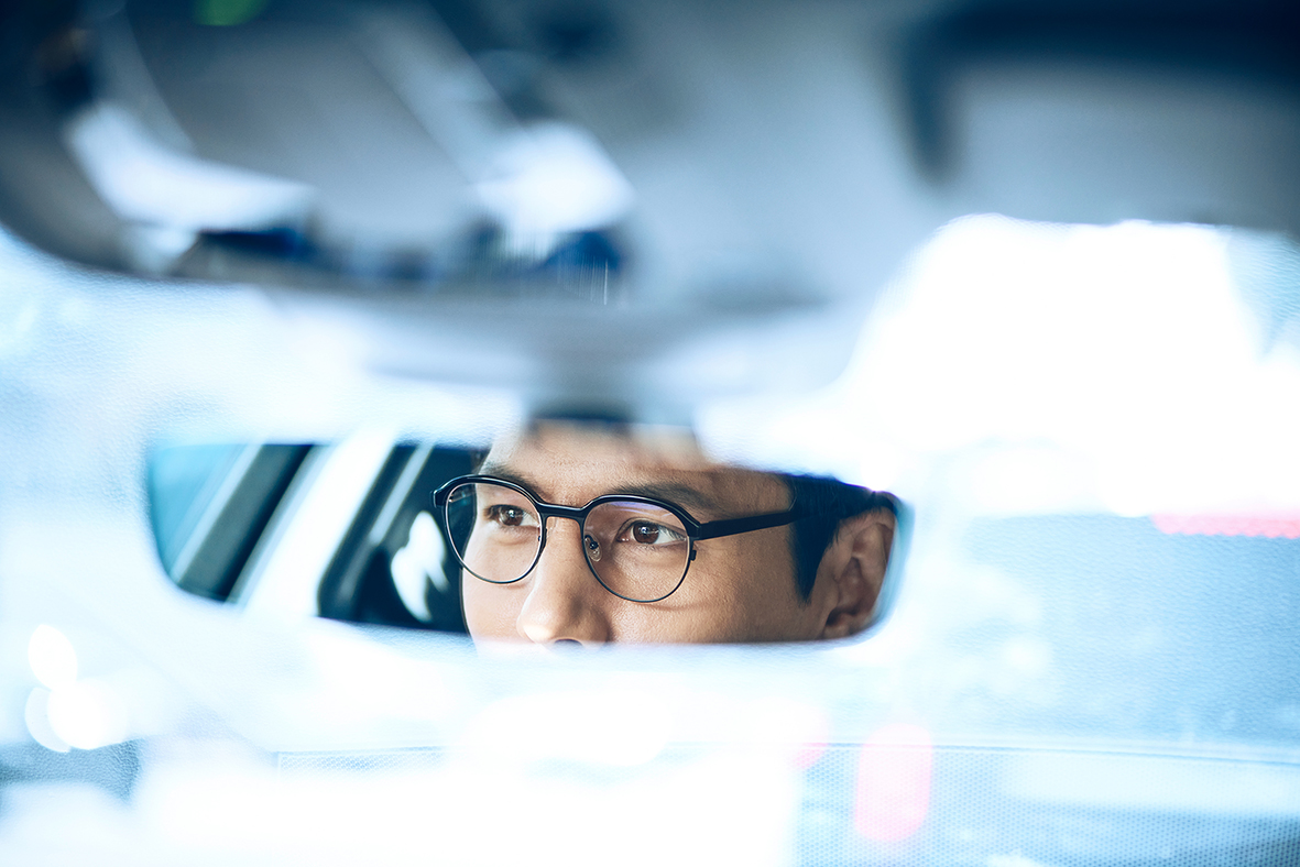 The right driver's glasses